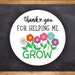 Thank You for Helping Me Grow Stickers, Thank You Teacher Stickers ...