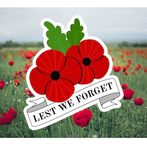 Remembrance Day Stickers, Lest We Forget Stickers, Poppy Stickers ...