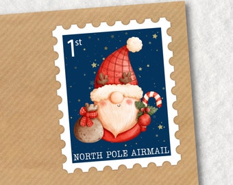North Pole Santa Mail Christmas Stamp - Etsy