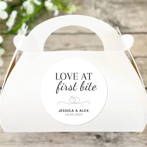 Love at First Bite Stickers, Personalised Wedding Favour Stickers ...