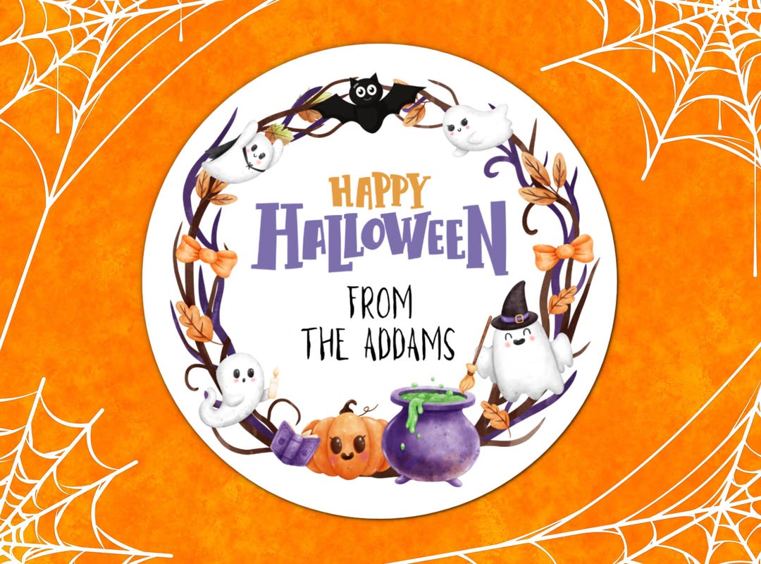 24 Personalised Halloween Stickers, Custom Halloween Stickers ...