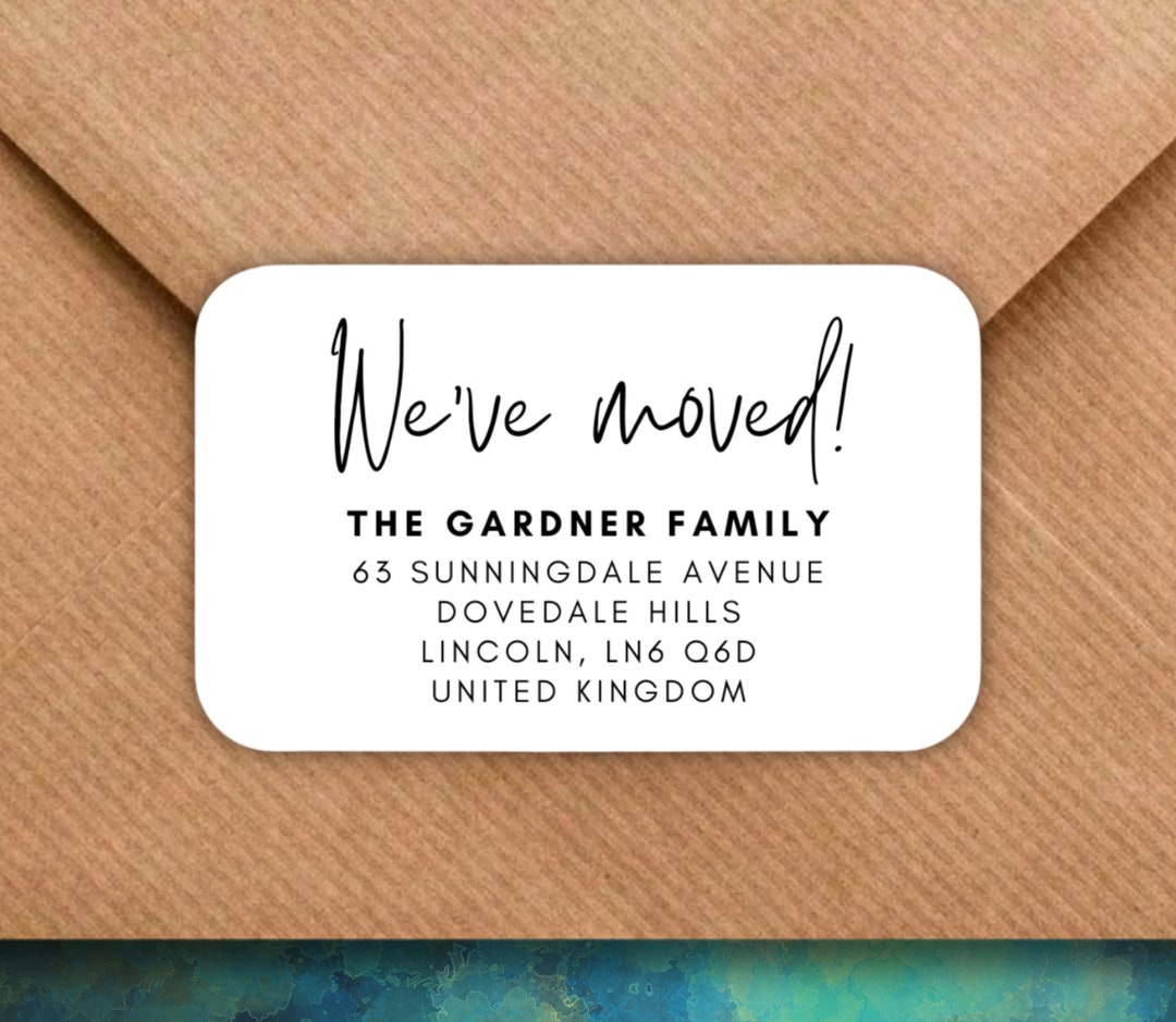 We've Moved Stickers, New Address Stickers, Moving House Address ...