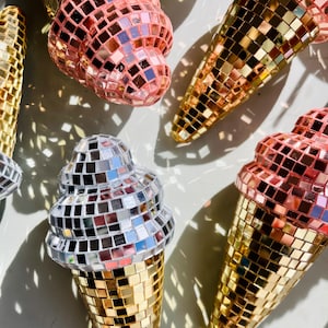 Disco Ice Cream Cone - Strawberry or Vanilla - Etsy