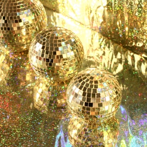 2” Gold Tabletop Disco Ball - Small Disco Ball, Table Centerpiece ...