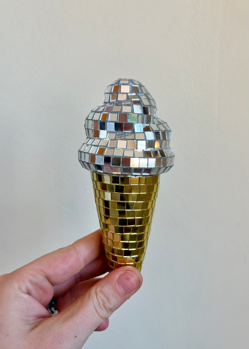 Disco Ice Cream Cone - Strawberry or Vanilla - Etsy