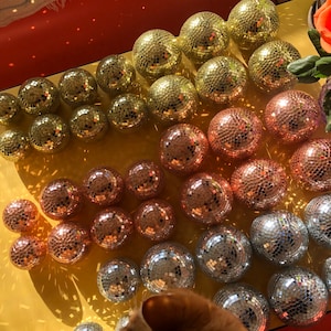 2” Gold Tabletop Disco Ball - Small Disco Ball, Table Centerpiece ...