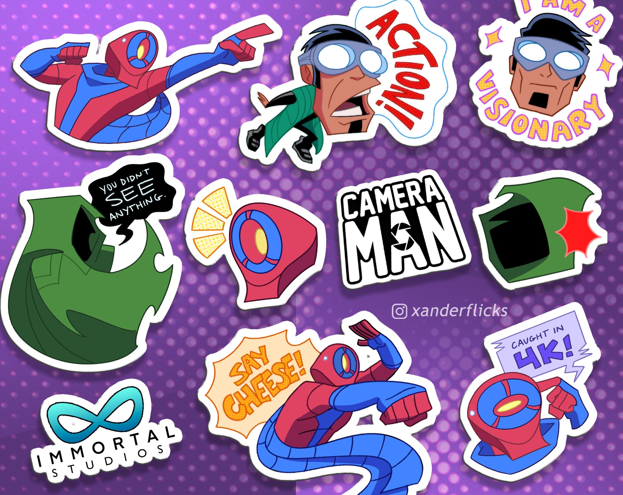 Camera Man | 10 Count Sticker Pack - Etsy
