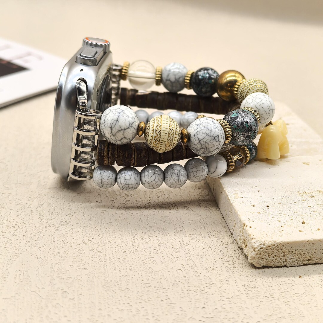 Beaded Apple Watch Bands, Crystal/jasper/stone Beads Mixed,apple Band ...