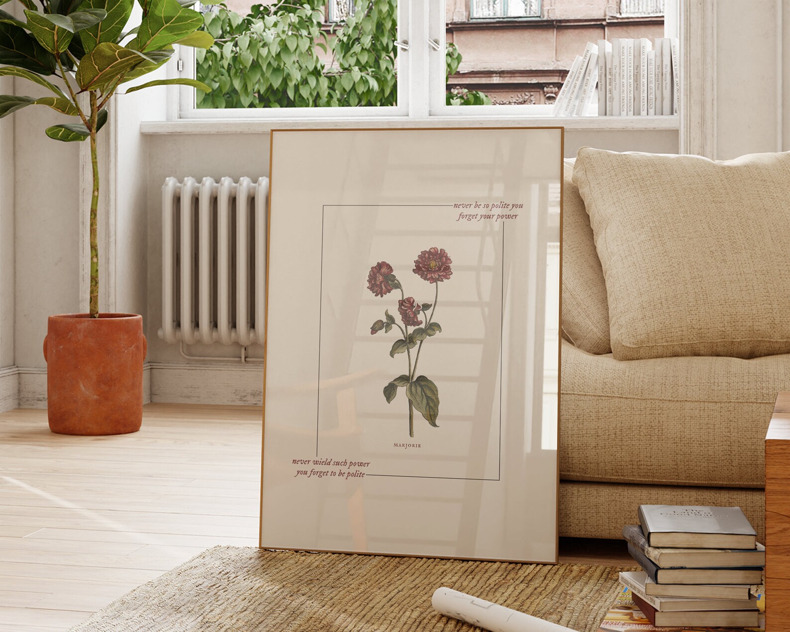 The Never Be so Polite Vintage Floral Print, DIGITAL Printable Wall Art ...