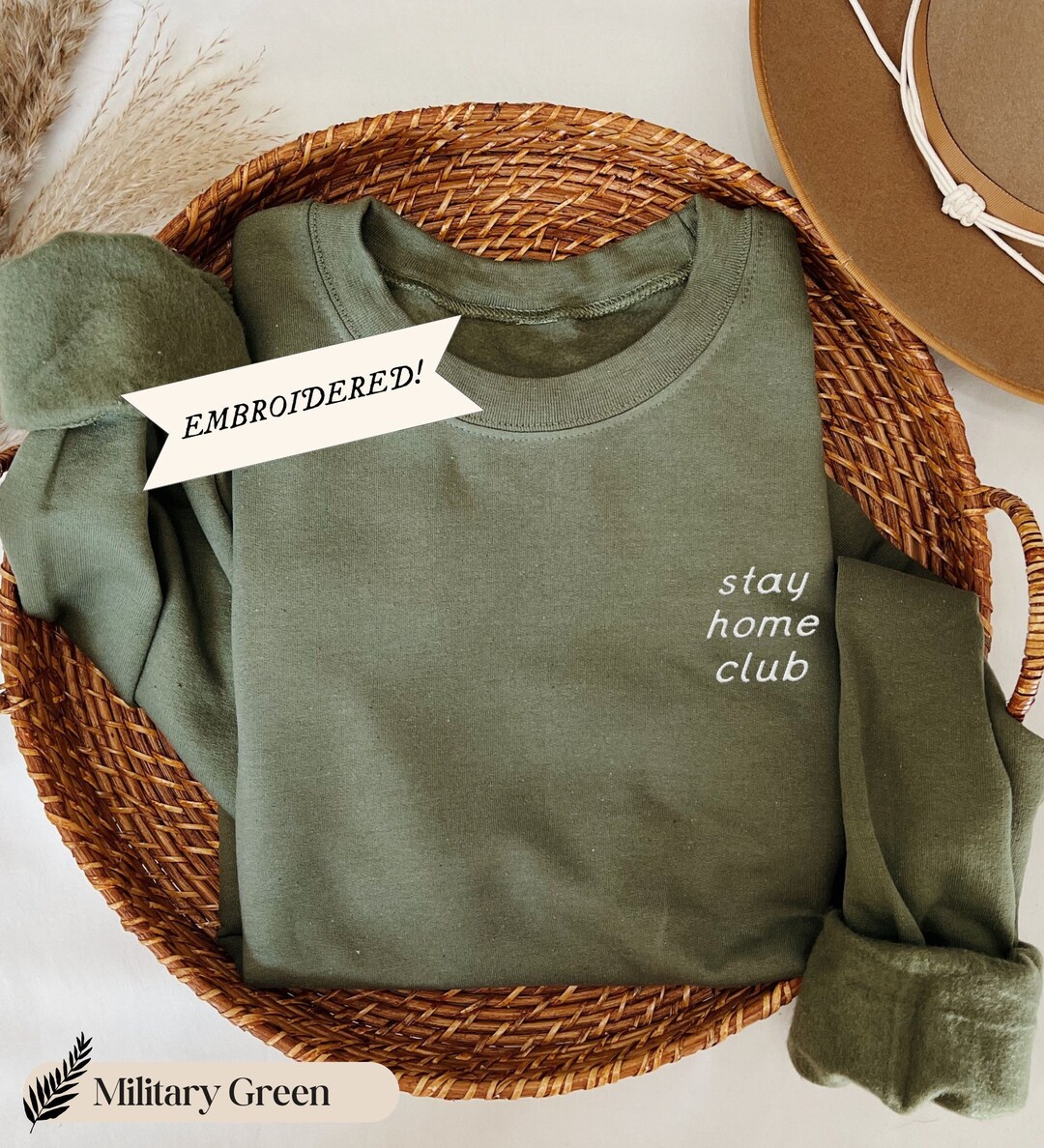 Stay Home Club Embroidered Crewneck Sweatshirt, Homebody Gift, Indoorsy ...