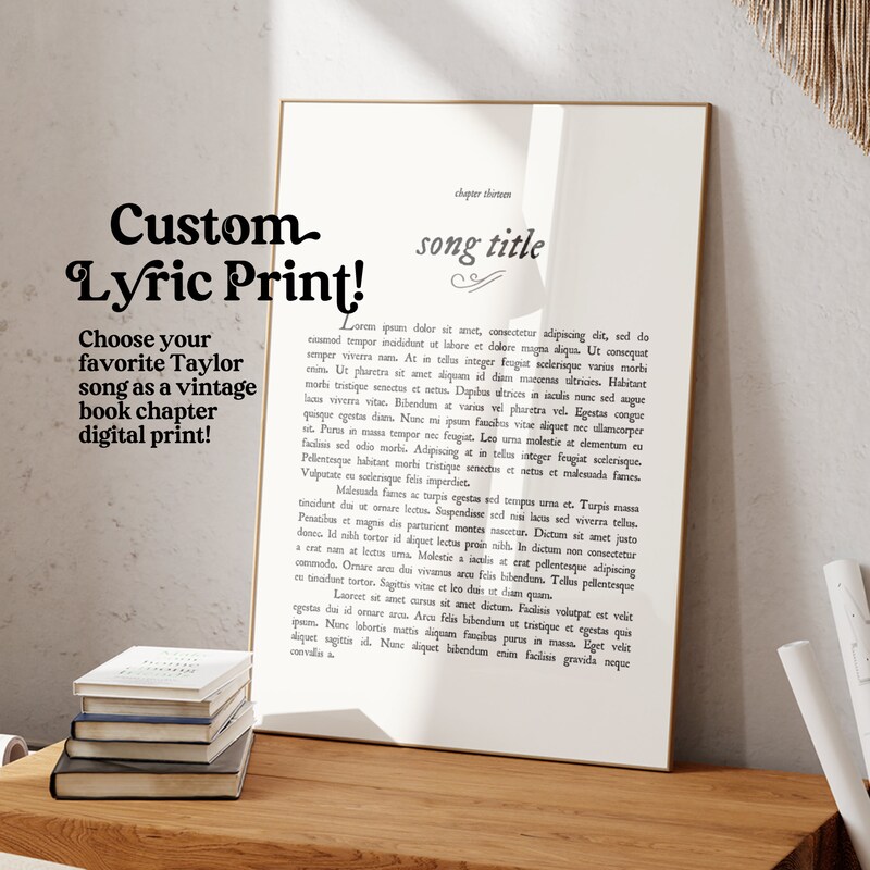 Song Lyric Art - Etsy