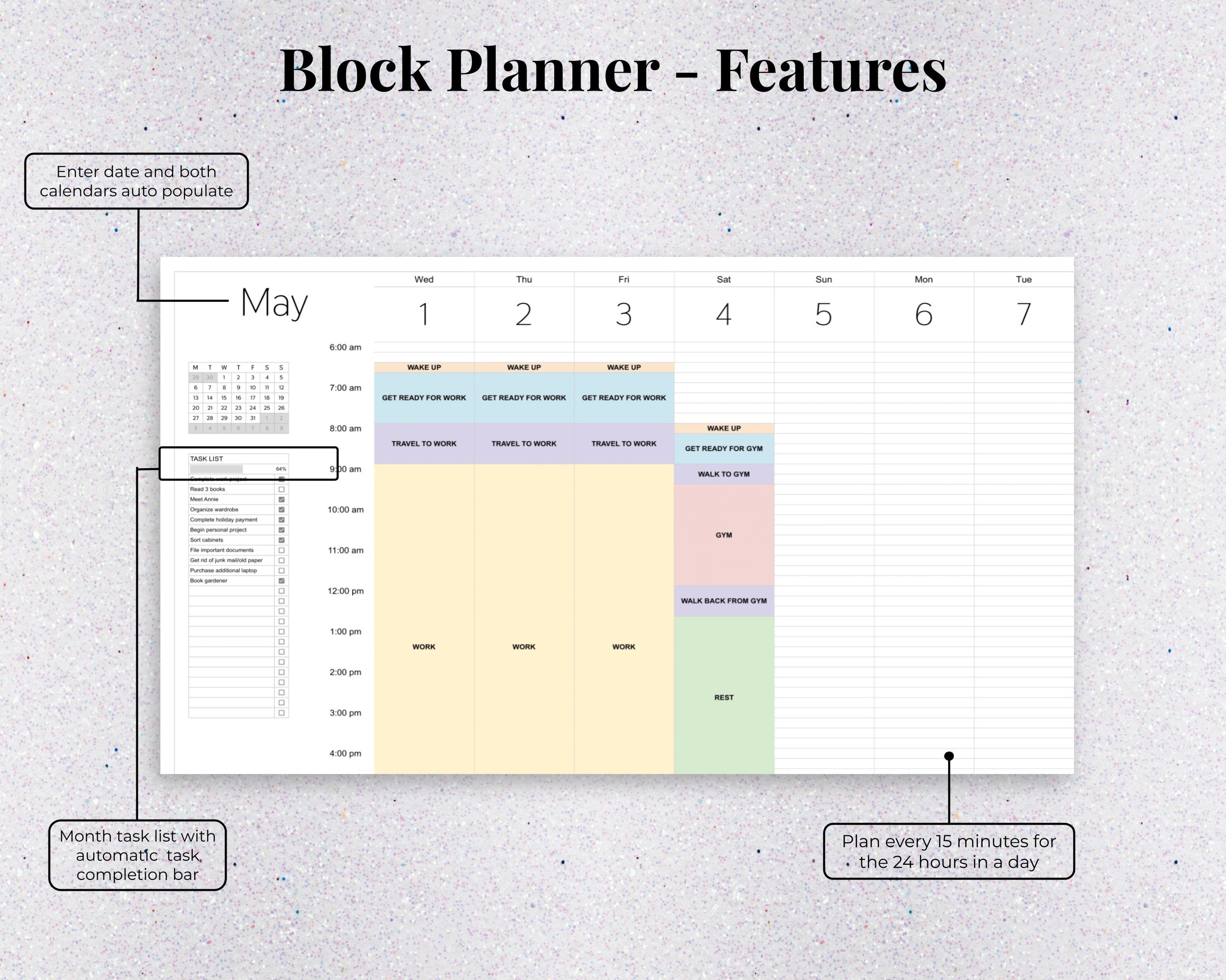 Block Schedule Planner Google Sheets Block Timetable 15 Minute Interval ...