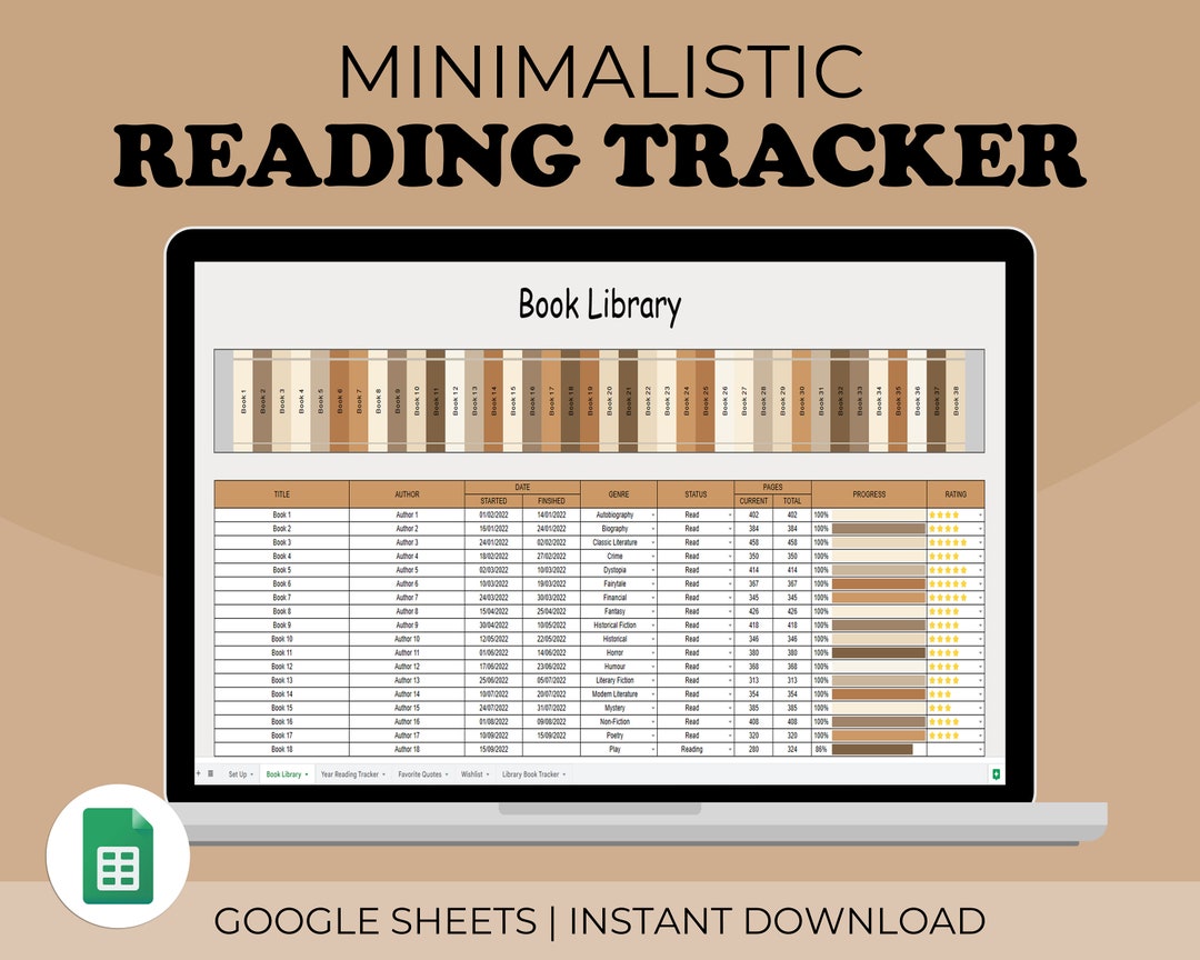 Book Library Google Sheets Book Tracker Digital Library Book List ...