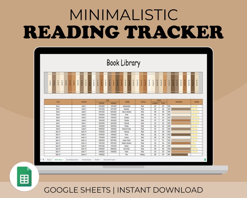 Book Library Google Sheets Book Tracker Digital Library Book List ...