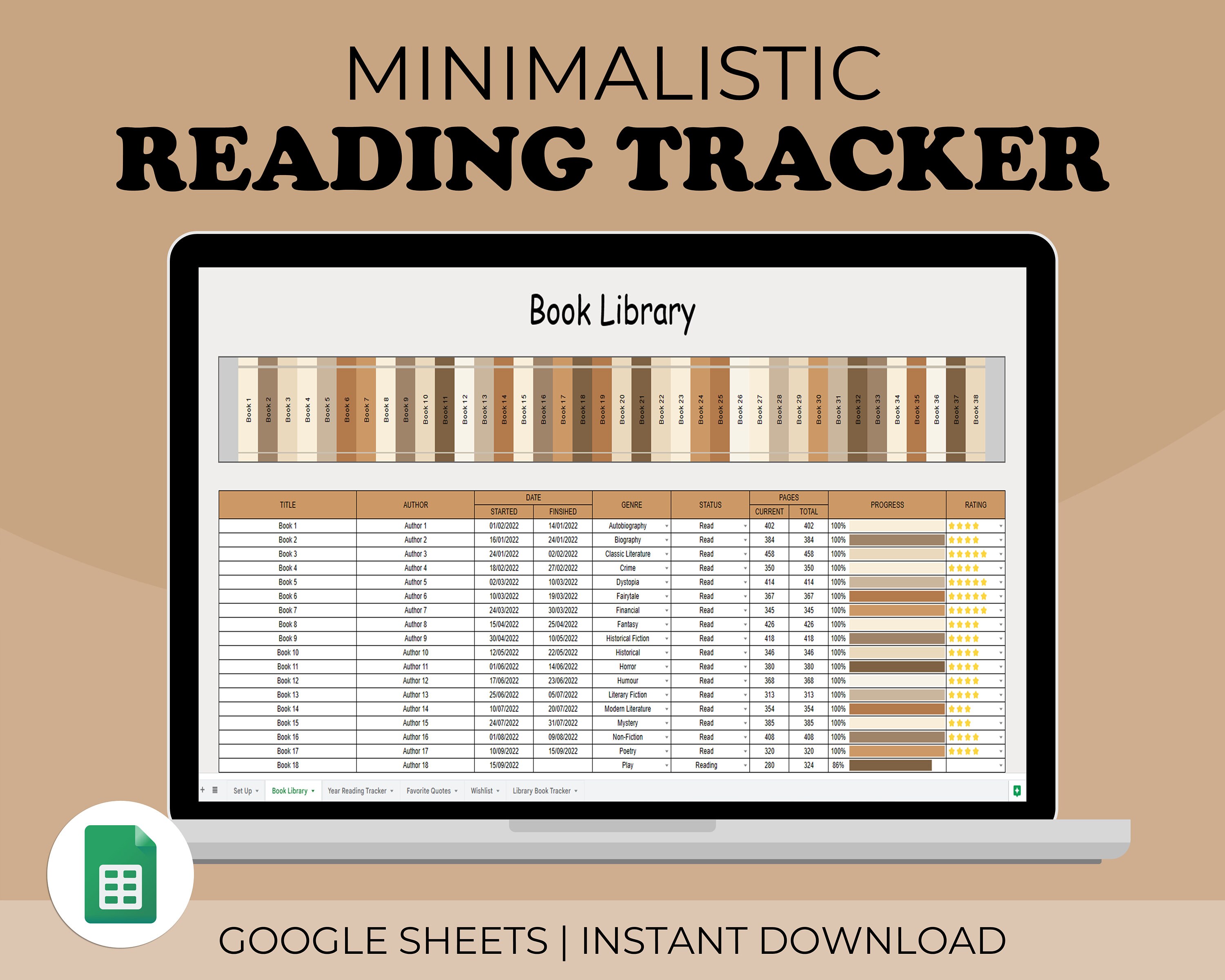 Book Library Google Sheets Book Tracker Digital Library Book List ...