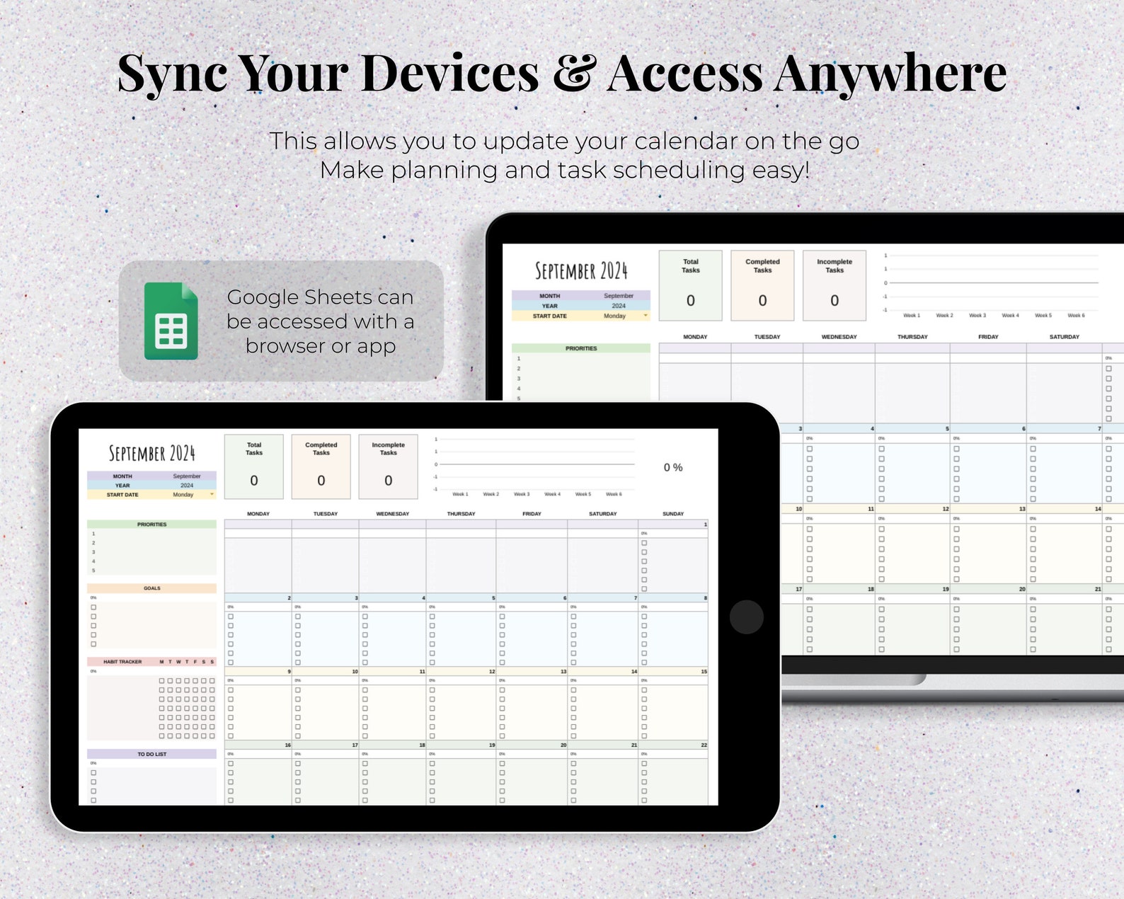 Month Calendar Spreadsheet Google Sheets Task Calendar Template Smart ...