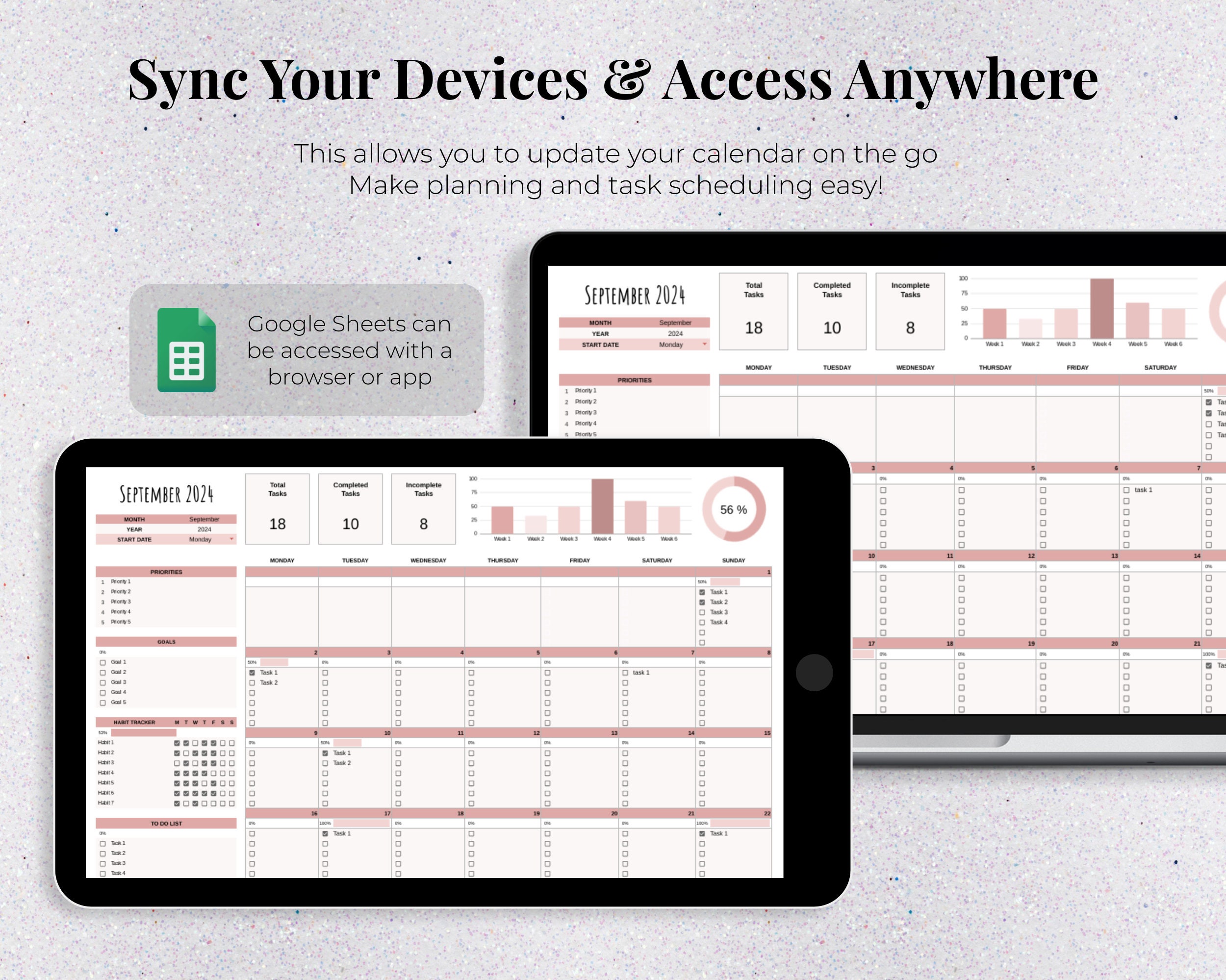 Month Calendar Spreadsheet Google Sheets Task Calendar Template Smart ...