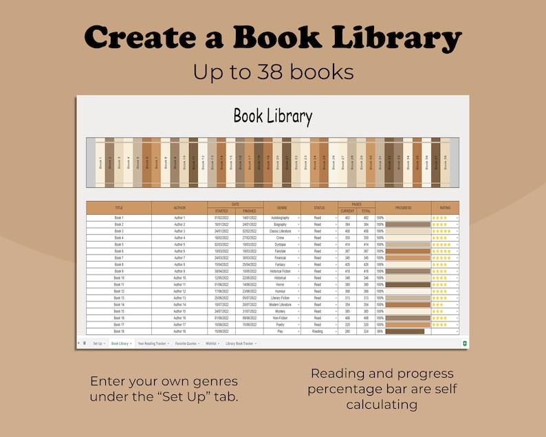 Book Library Google Sheets Book Tracker Digital Library Book List ...