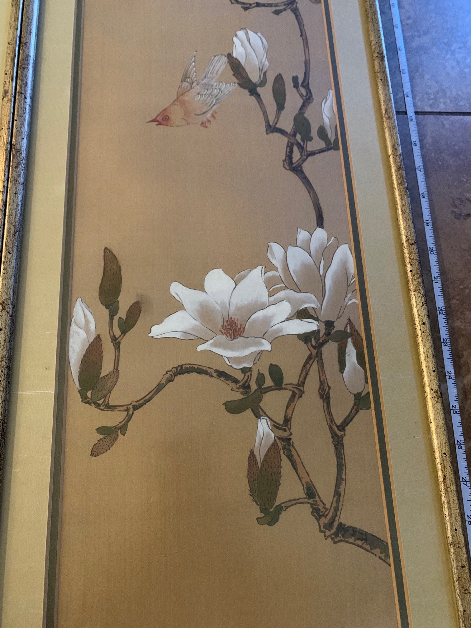 Antique Chinese Flower and Bird Calligraphy Twins - Etsy
