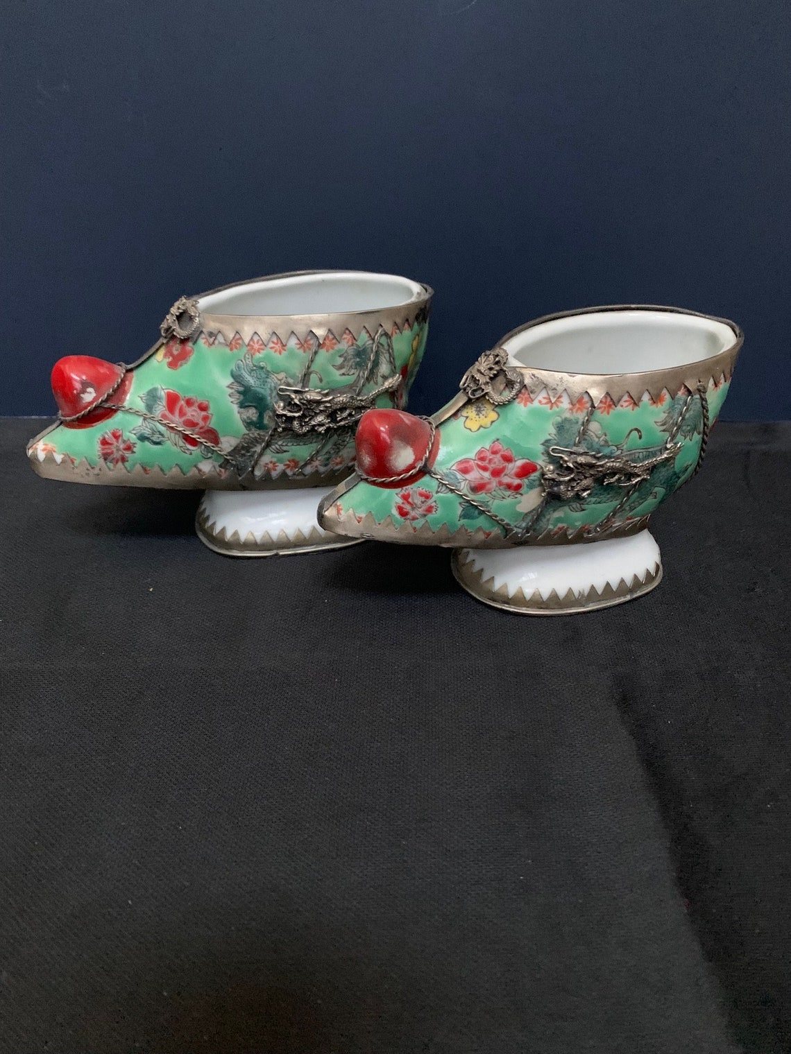 Ancient Chinese Ceramic Shoes (三寸金莲）,pair - Etsy