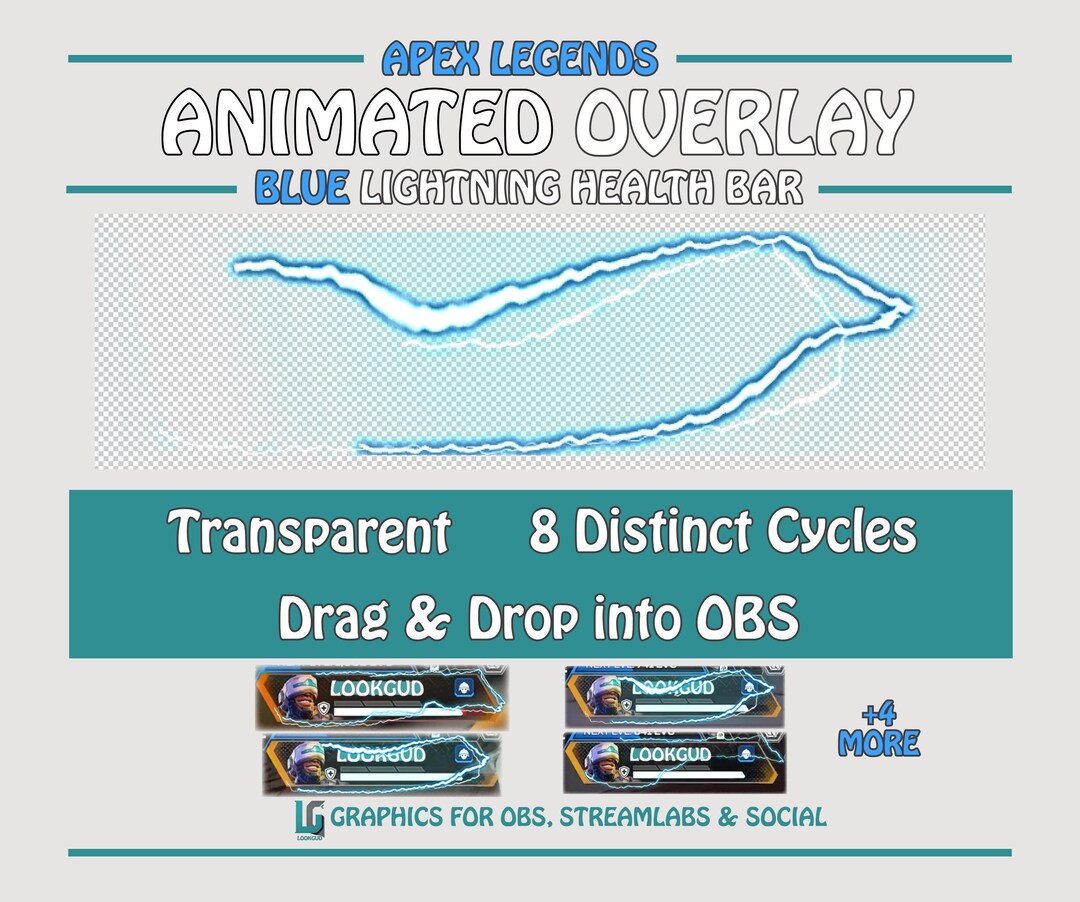 Animated Apex Legends Overlay – Blue Lightning Health Bar (webm) - Etsy