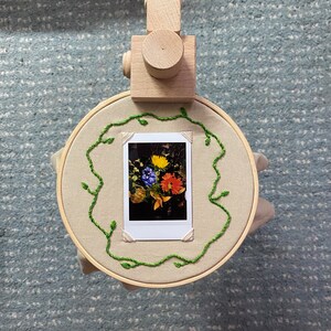 Personalized Embroidered Polaroid Frame: Vine Pattern Instax Photo ...