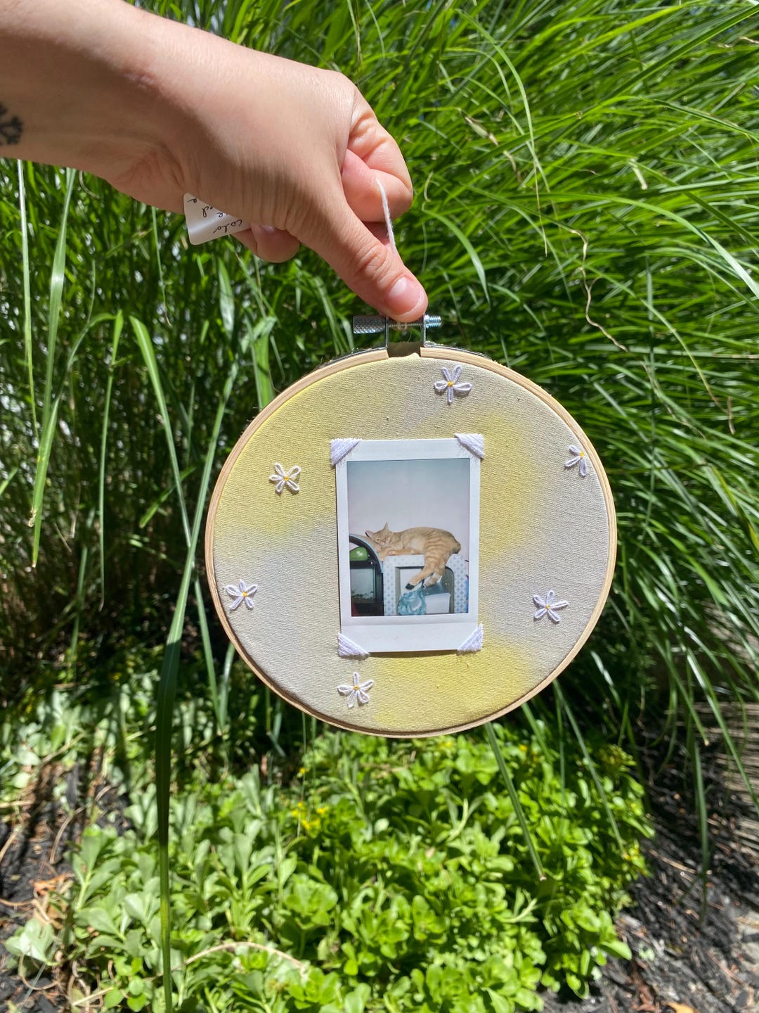 Watercolor Tie Dye Instax Mini Photo Frame: Handmade Embroidered Decor ...