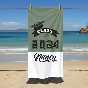 Class of 2024 Custom Towel for Graduation, Senior Year Personalized ...