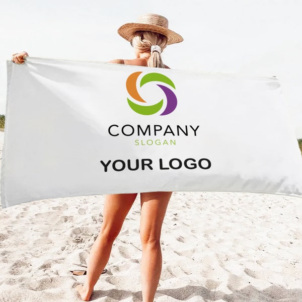 Personalized Beach Towel With Logo - Etsy