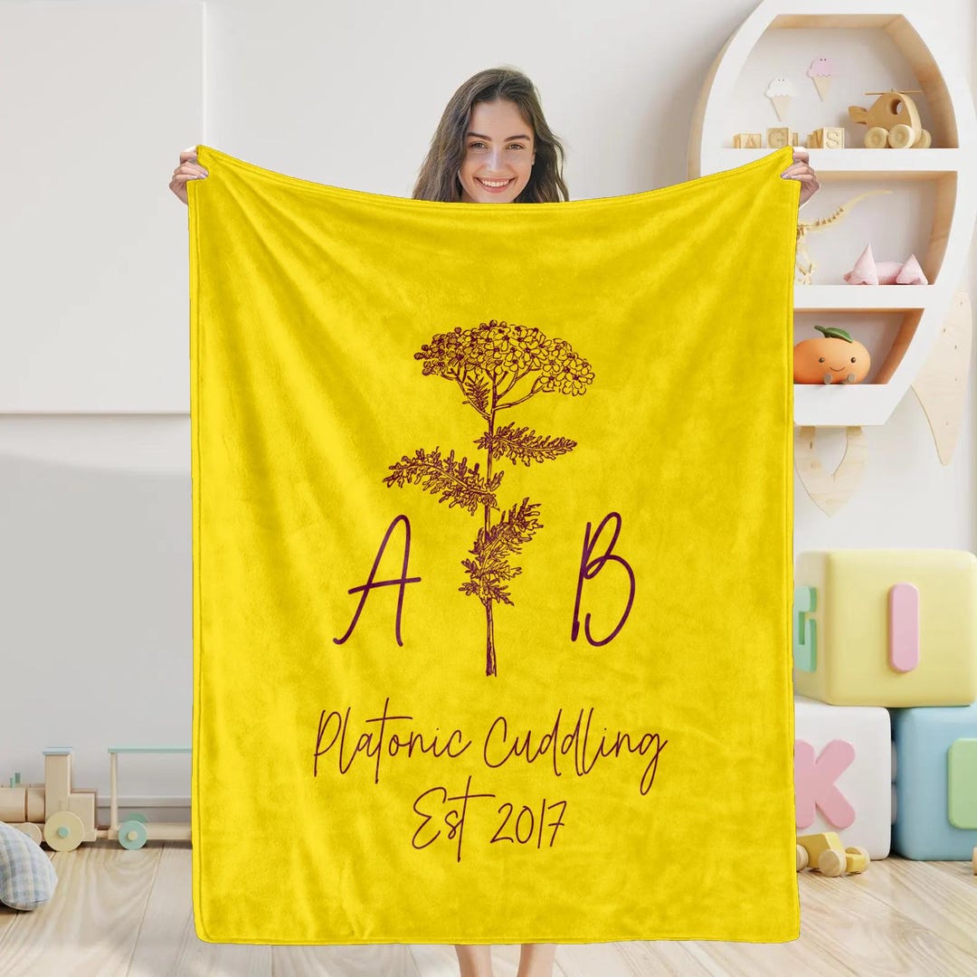 Personalized Family Name Blanket: Woven Initials, Photo Gift - Etsy