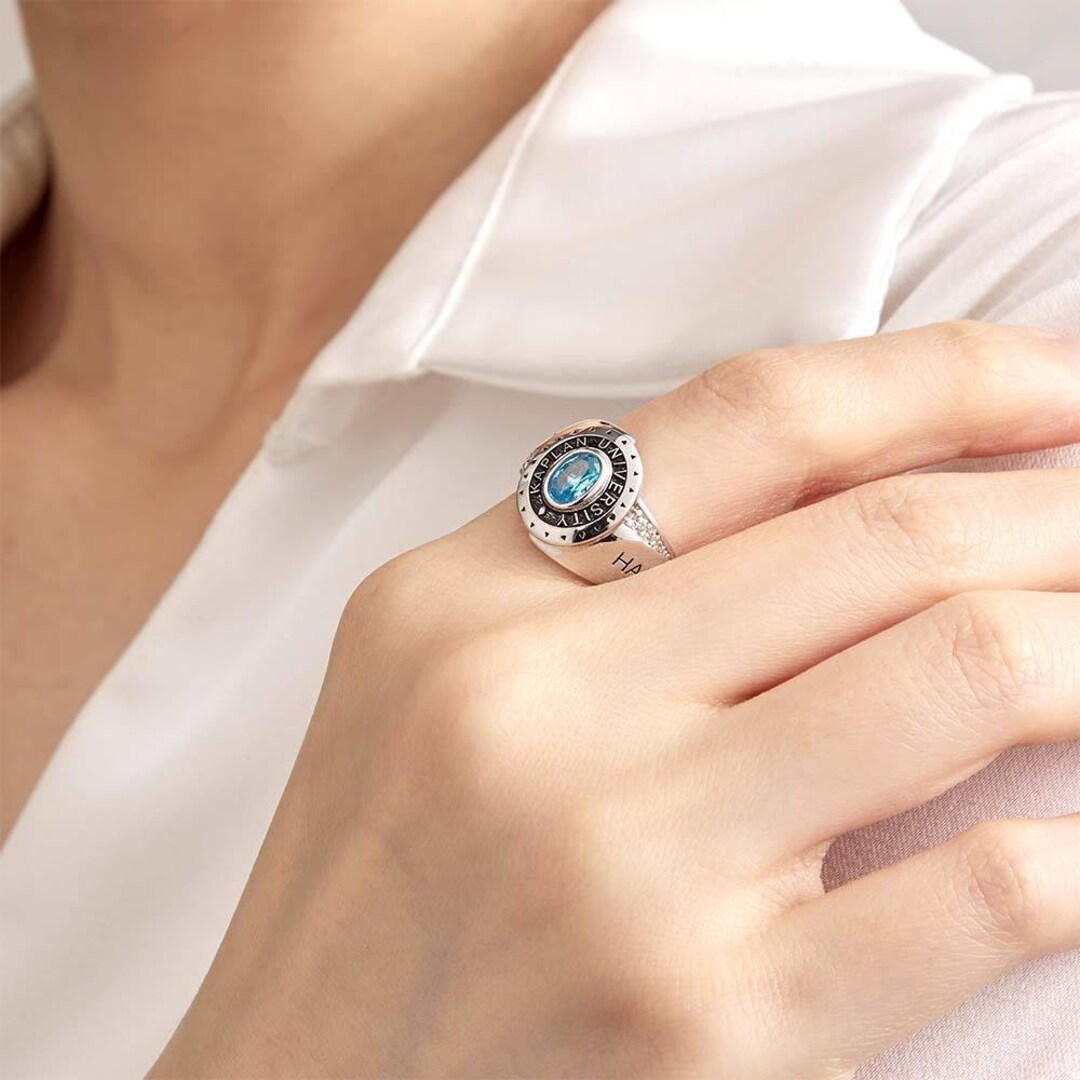 Personalized Birthstone Graduation Ring, Graduation Gift for Class of ...