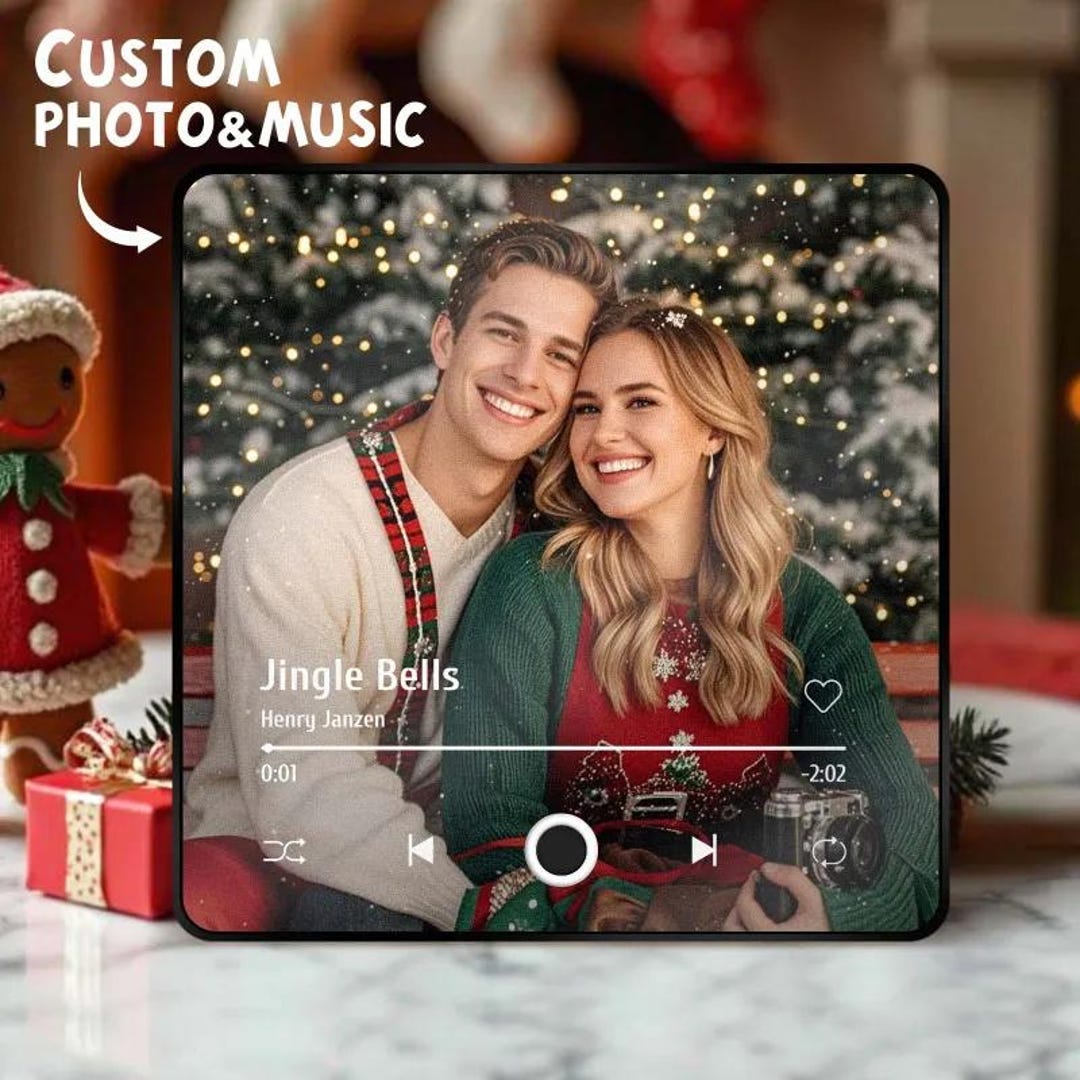 Personalized Photo and Music Fridge Magnet, Christmas Gift, Custom ...