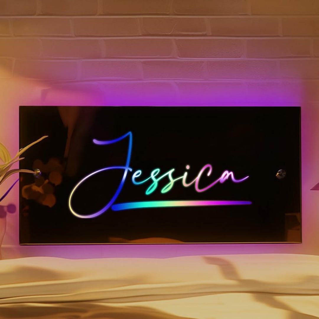 Personalized Name Light up Mirror: Acrylic LED Sign, Gift for Teens ...