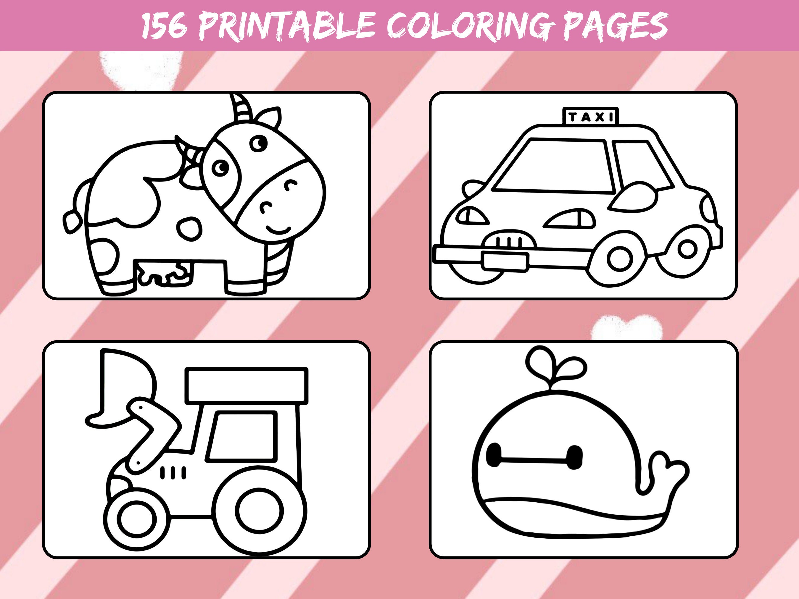 156 Adorable Kids Coloring Pages - Super Cute Animals, Fruits, Sweets ...