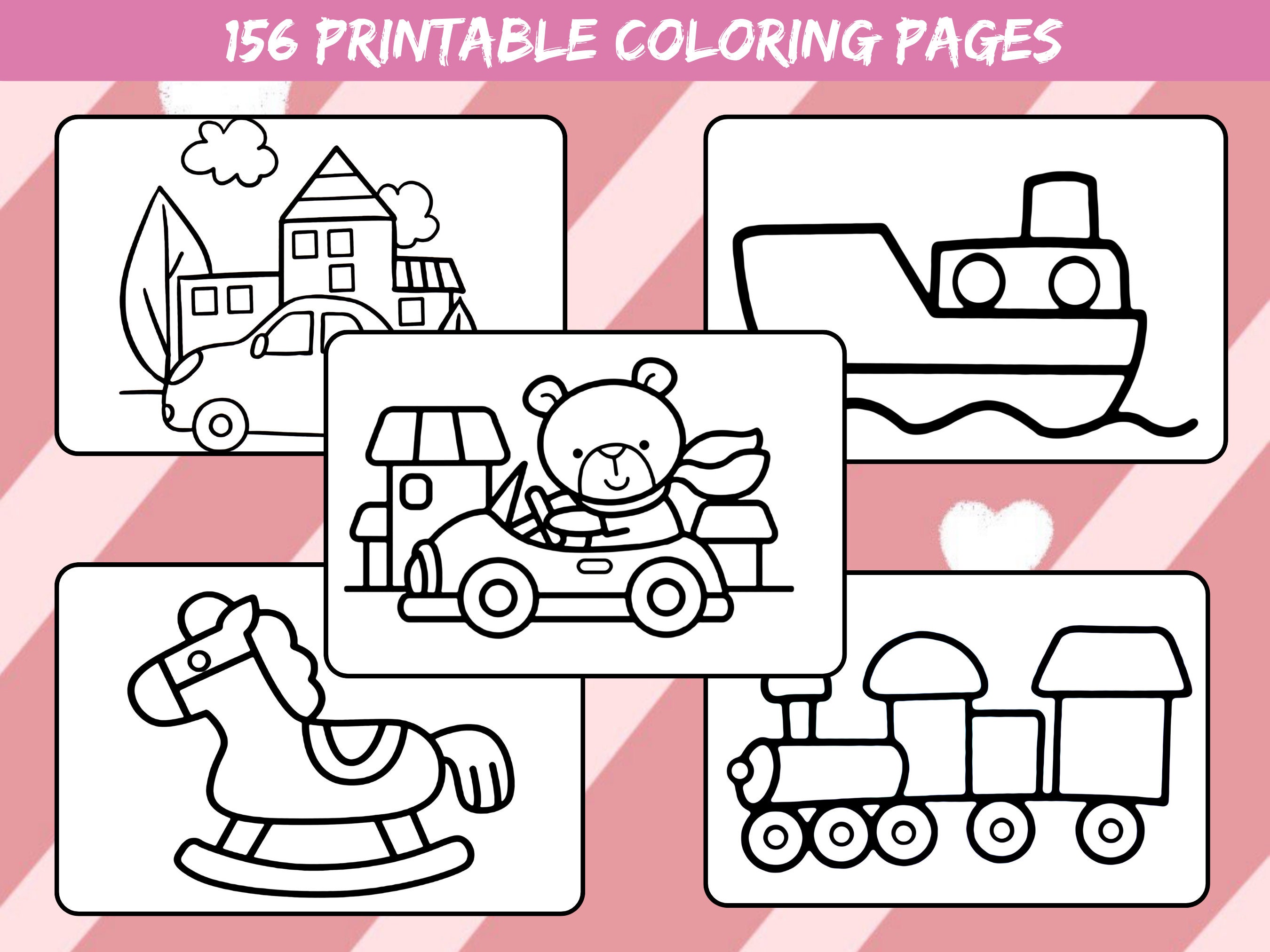 156 Adorable Kids Coloring Pages - Super Cute Animals, Fruits, Sweets ...