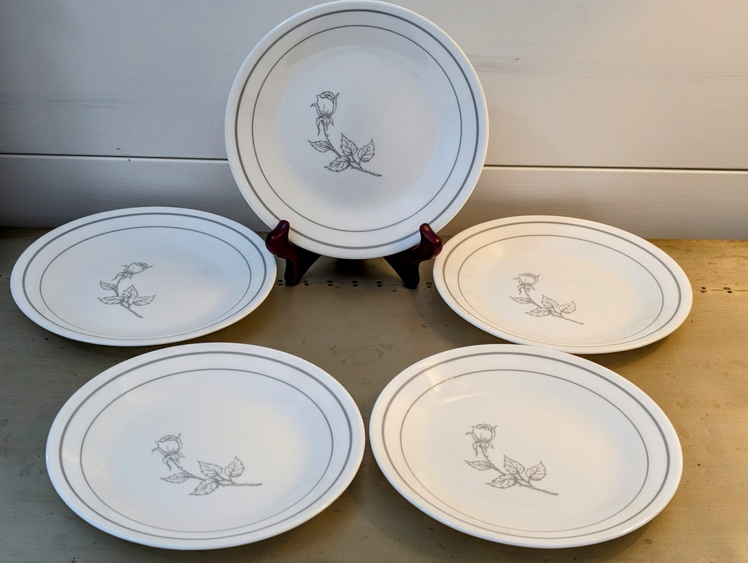 Corelle Solitary Rose Bread/salad Plates - Etsy