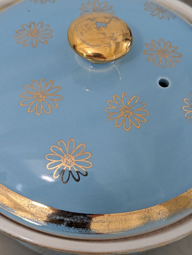 Vintage Turquoise and Gold Hall Casserole Dish - Etsy