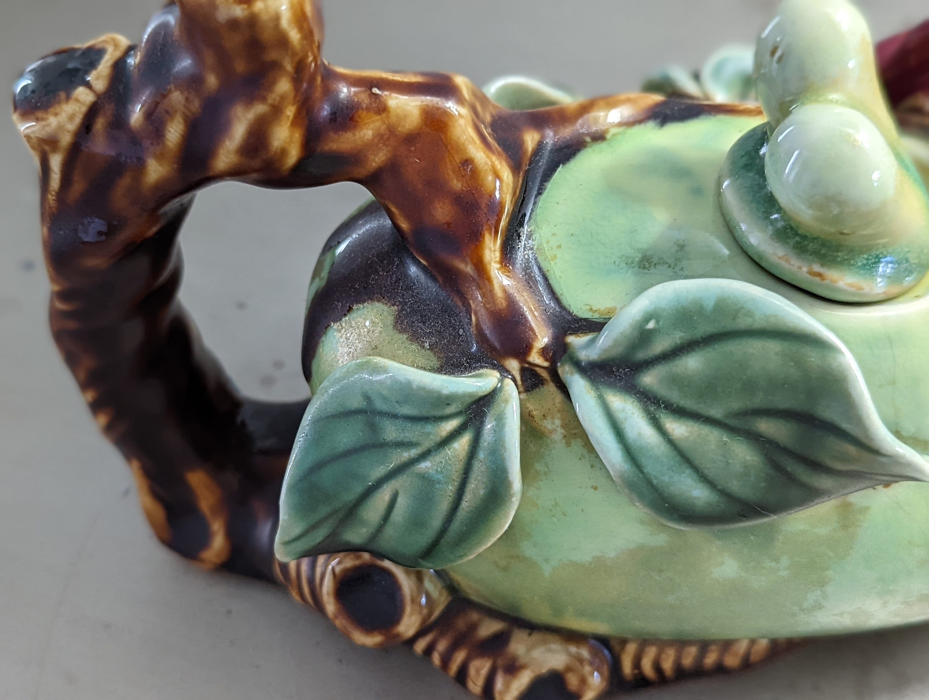 Vintage Asian Majolica Teapot - Etsy