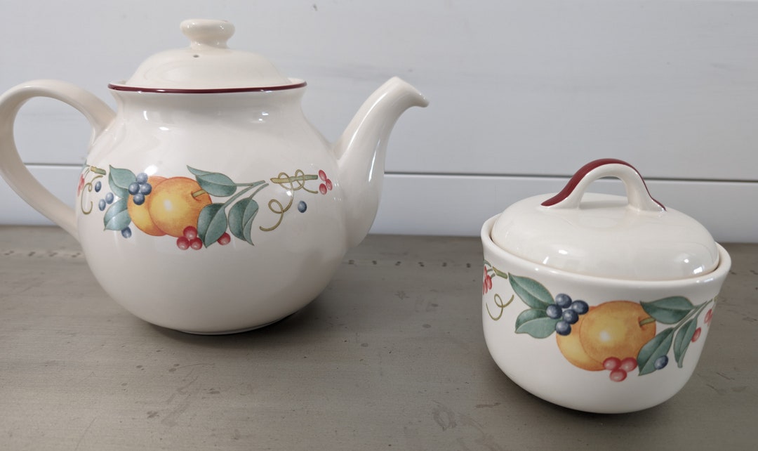 Corelle Corning Abundance Tea Pot and Sugar Bowl - Etsy