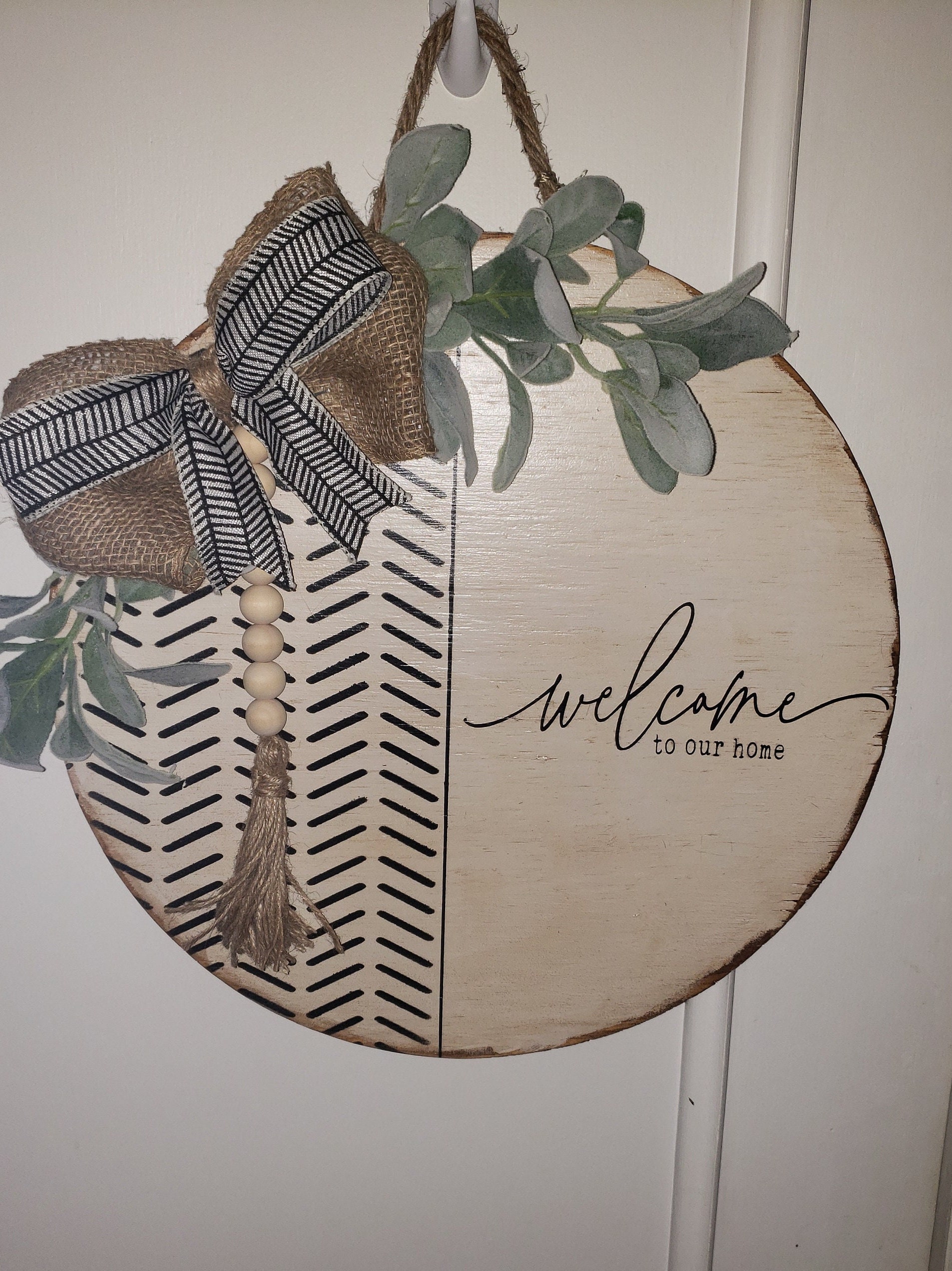 Welcome to Our Home Boho Door Hanger Welcome Sign for Front - Etsy