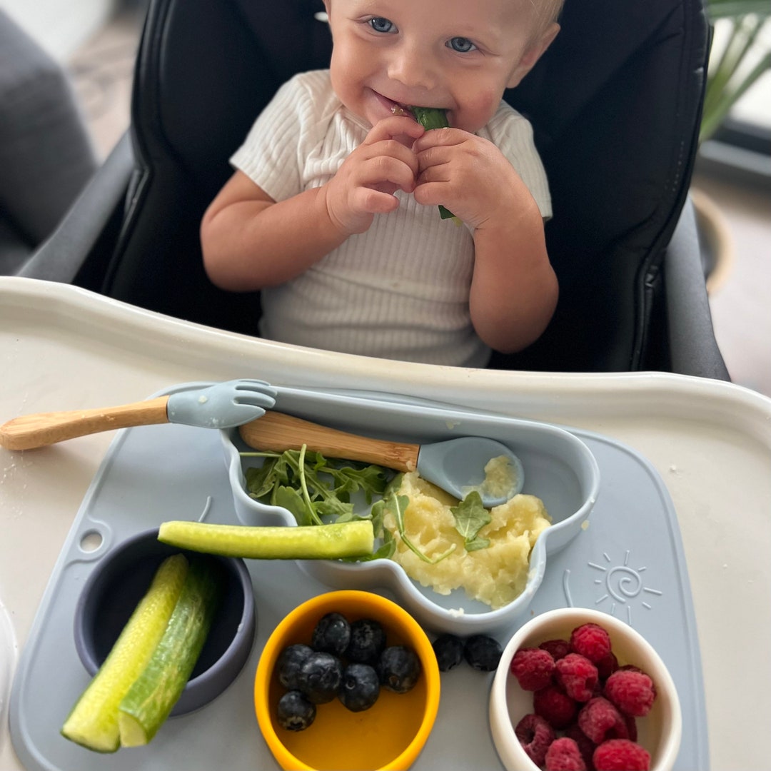 Big Summer SALE Baby Beautiful Cloud Feeding Plate With Spoon and Fork ...