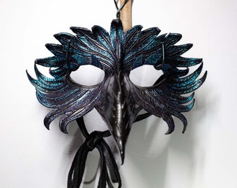 Black Raven Handmade Genuine Leather Mask - Etsy