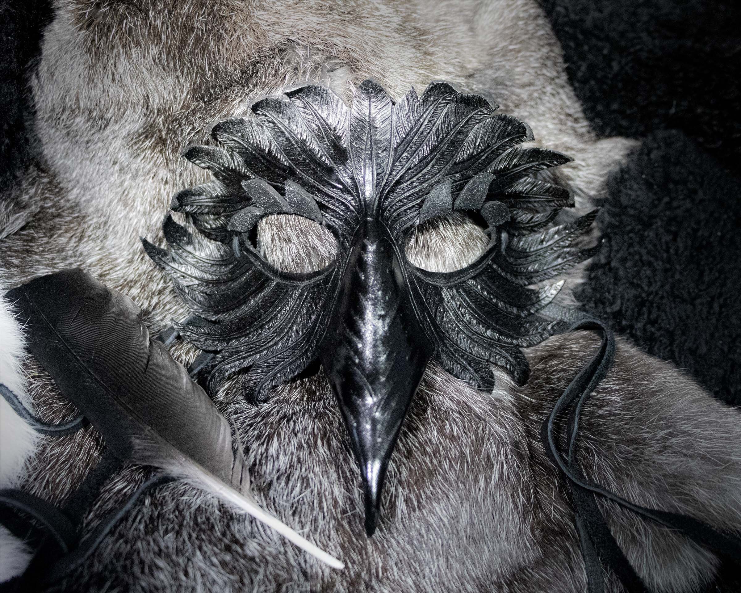 Raven Leather Mask Black Handmade Made to Order - Etsy