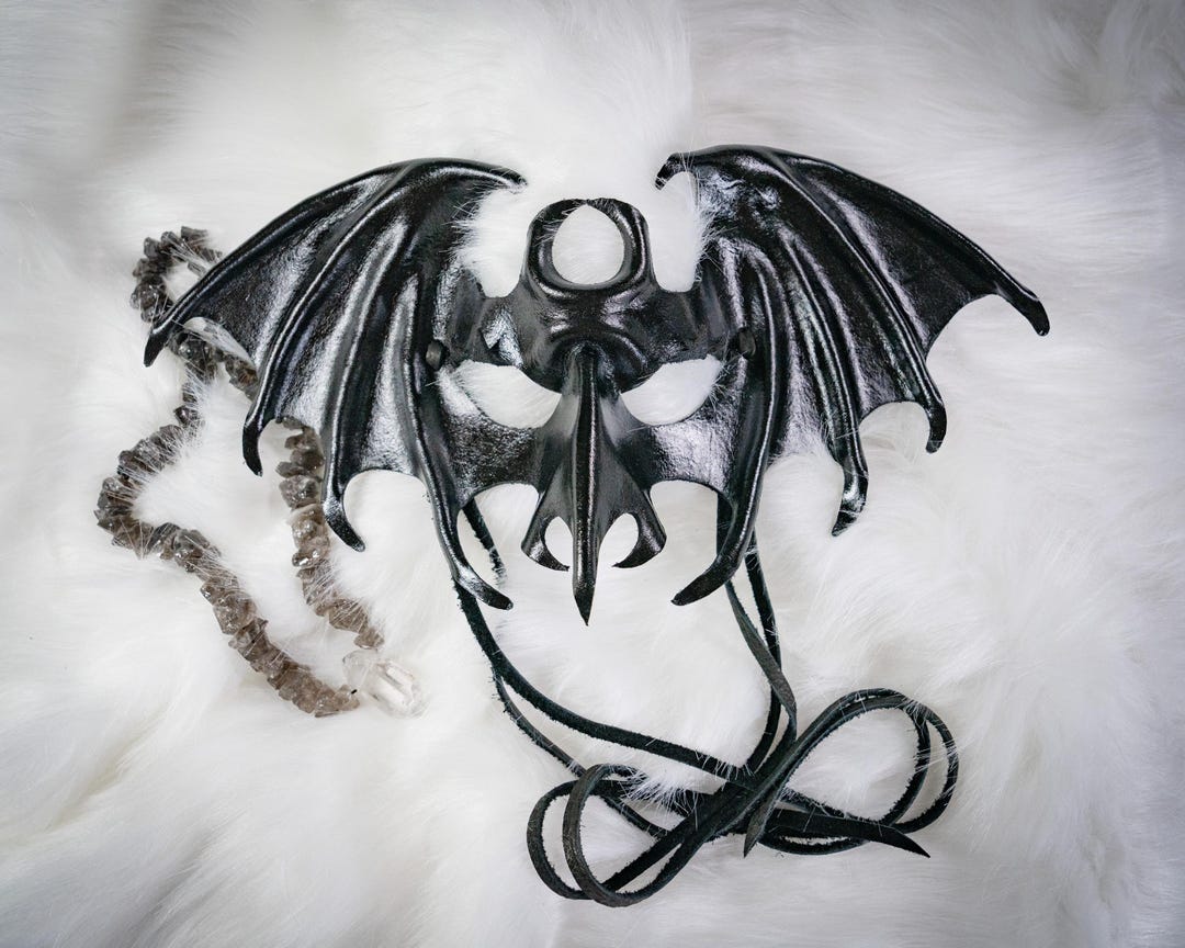 Big Bad Bat Leather Mask | Black | Handmade | Made to Order - Etsy