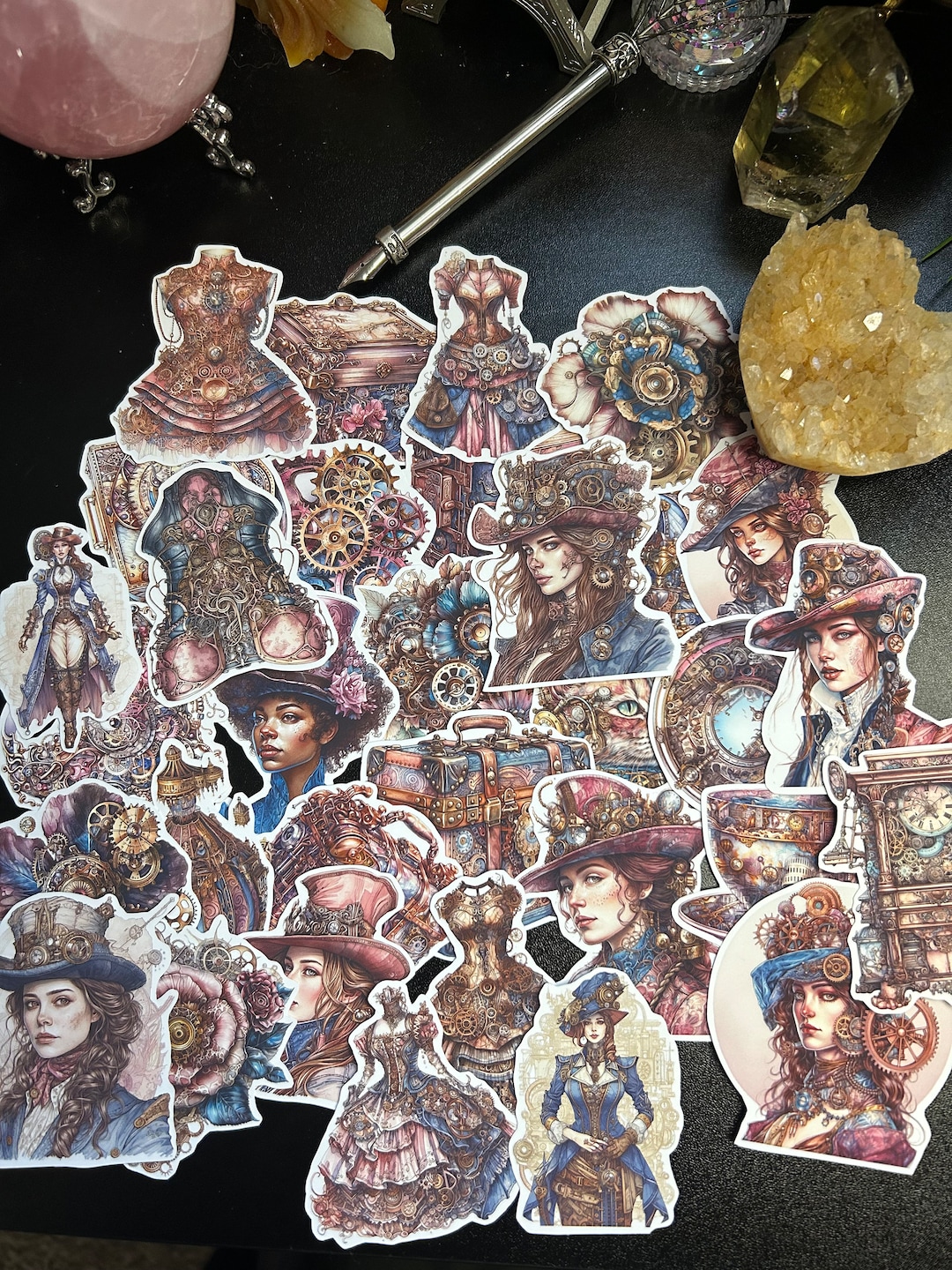 STEAMPUNK STICKERS, Lady Stickers,unique Sticker Pack, Vinyl Sticker ...