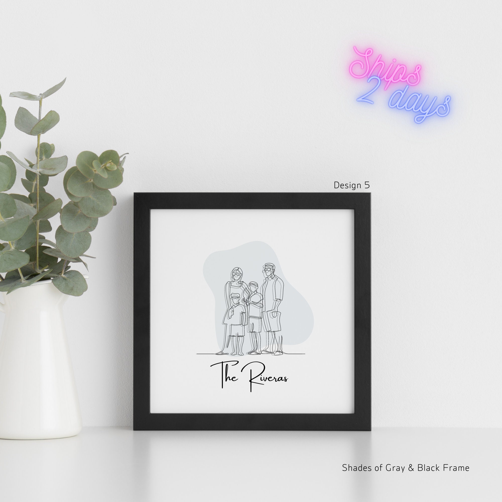 Father Line Art Drawing Frame Father's Day Gift - Etsy