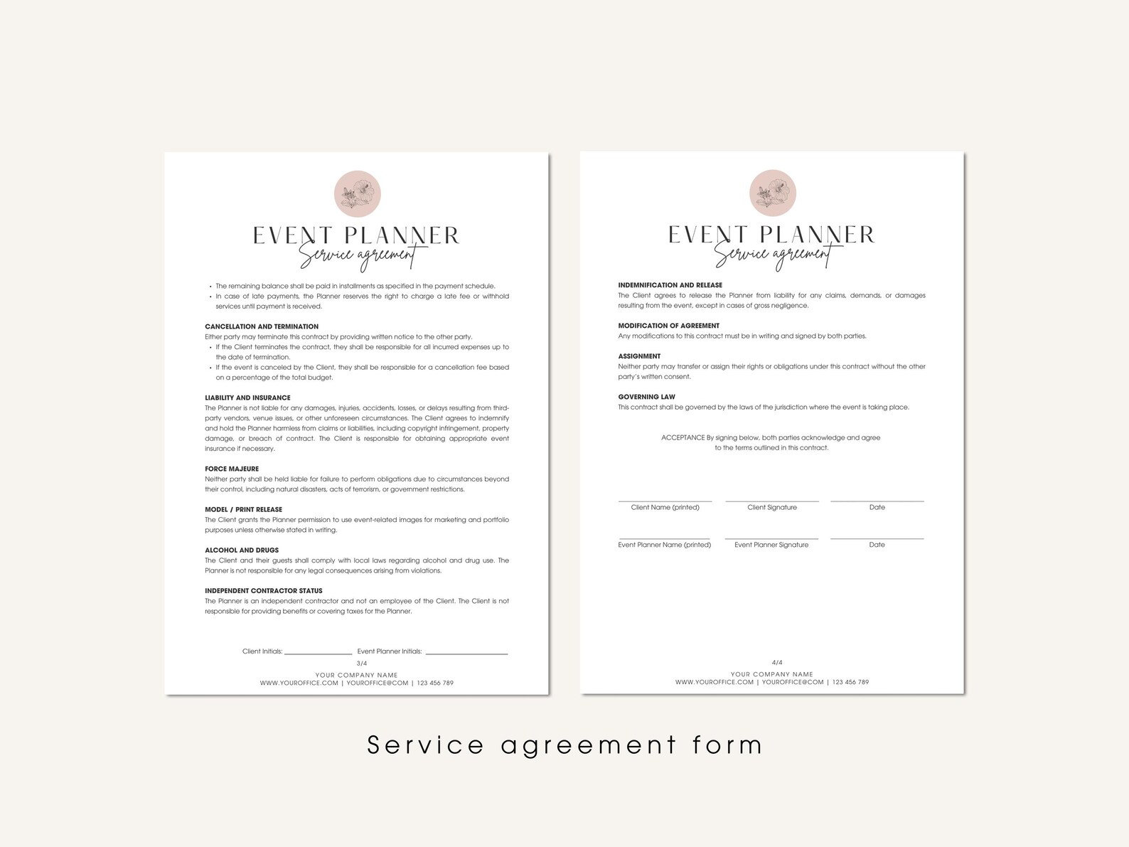 Event Planner Contract Template | Event Planning Service Agreement ...
