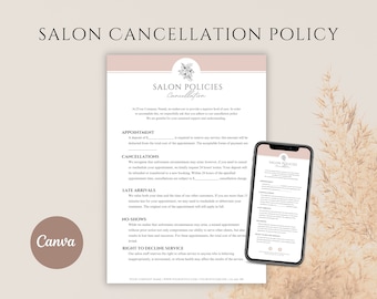 Editable Salon Cancellation Policy Form Printable Esthetician - Etsy