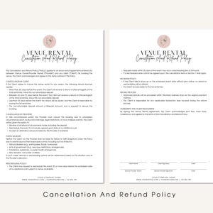 Venue Rental Agreement | Event Space Contract | Wedding Venue Lease ...