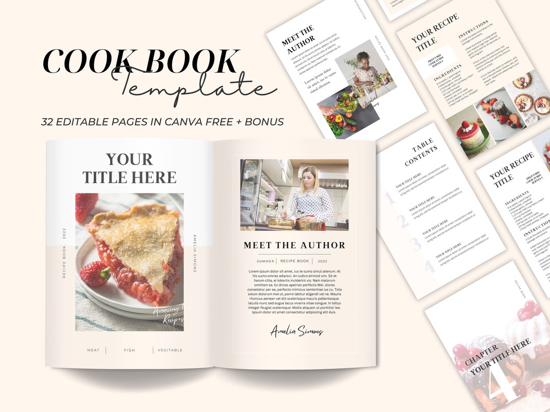 Recipe Book Template Cookbook Template Meal Planner Recipe Template ...